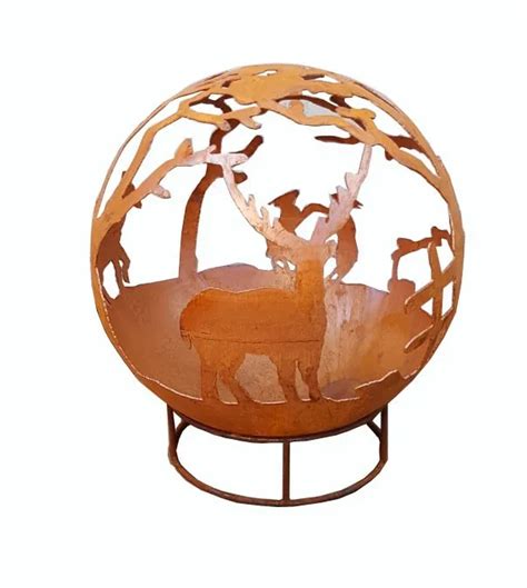 Metal Sphere Fire Pit Ball Iron Cast Outdoor Fire Pit Portable Fire Pit