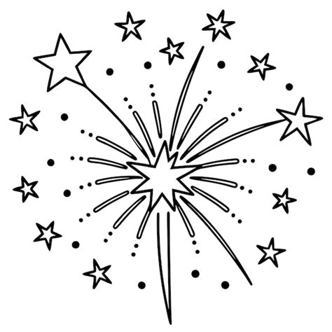 Firework Line Art Vector Premium Ai Generated Vector