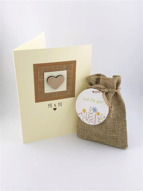 Mr And Mr Card Uk With Wildflower Seedball T Bag Personalised Same