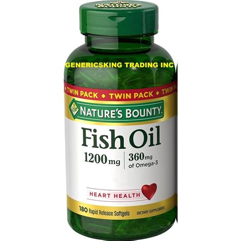 Natures Bounty Fish Oil 1200mg 360mg Omega 3 X 180 Softgels Shopee