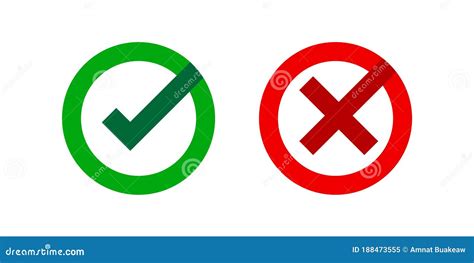 Checkmark And X Or Confirm And Deny Circle Icon Button Flat For Apps And Websites Symbol Icon