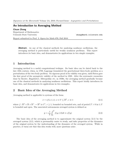 An Introduction To Averaging Method Of Nonlinear Vibration Pdf