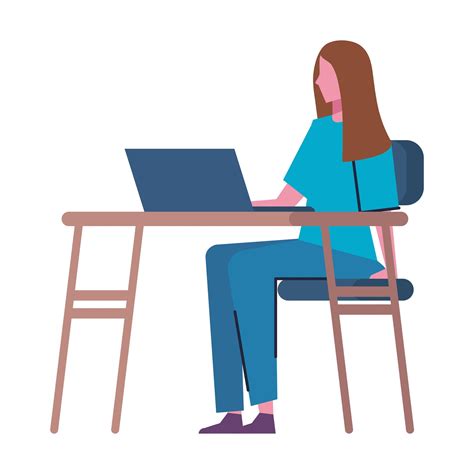 Woman In Workspace 5175219 Vector Art At Vecteezy
