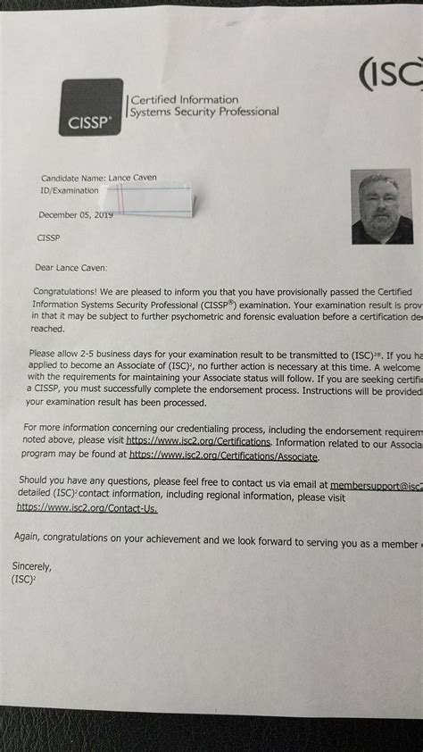 Lance Caven On Linkedin Provisionally Passed The Cissp Exam This Morning 16 Comments