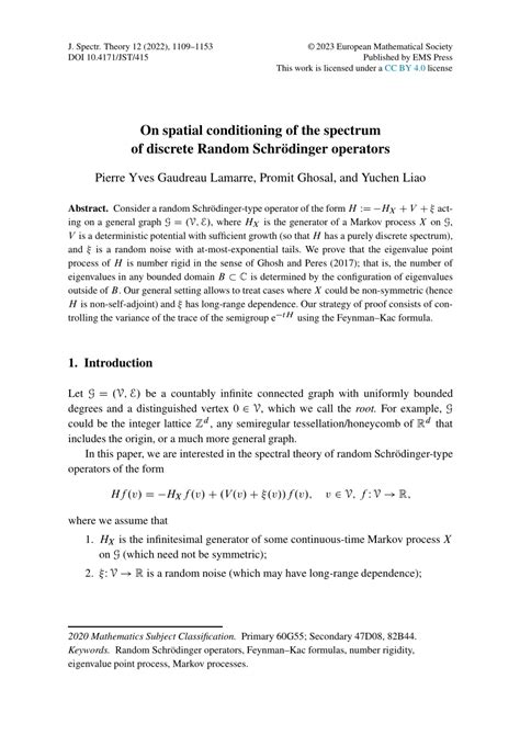 pdf on spatial conditioning of the spectrum of discrete random
