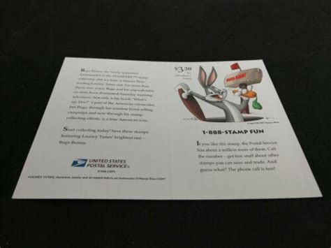 Bugs Bunny Full Sheet Looney Tunes Sheet Of Ten 32¢ Stamps Scott 3137