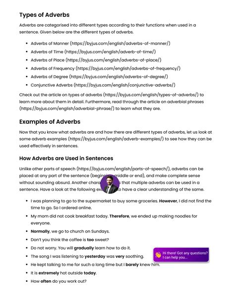 SOLUTION Adverbs Definition Types Usage And Examples Studypool