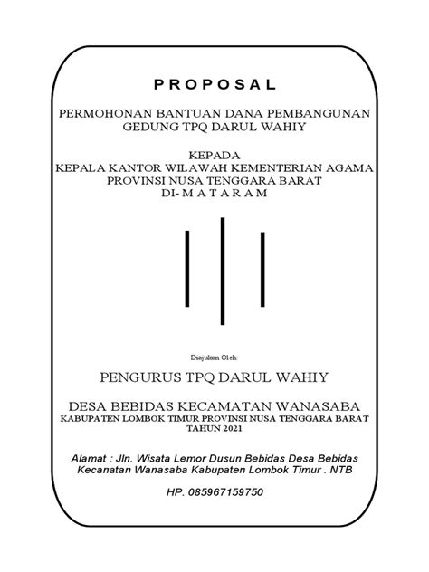 Proposal Tpq Pembangunan Gedung Pdf