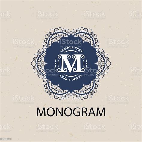 Vintage Monogram Frame Template Stock Illustration Download Image Now