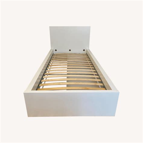 Ikea Malm White Twin Bed With 2 Storage Boxes Aptdeco