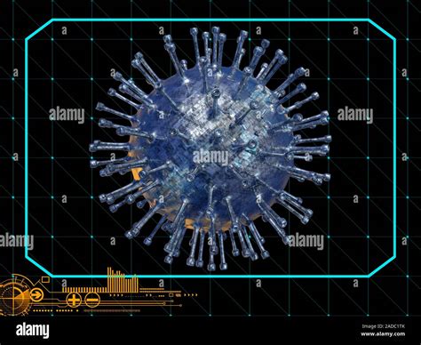Computer Illustration Of A Medical Nanoparticle Imitating A Virus