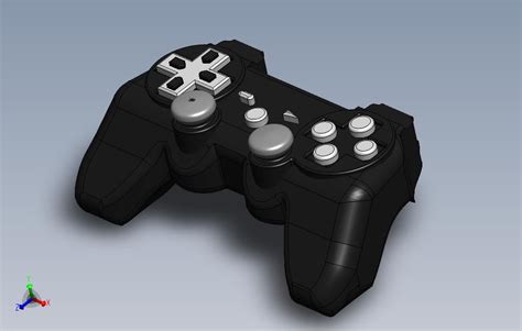 游戏手柄solidworks 2014模型图纸免费下载 懒石网