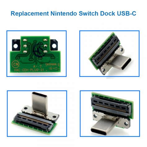 닌텐도 스위치 콘솔 충전 커넥터 도크 커넥터 충전 포트 Usb C형 소켓 도킹 남성 수리 부품 게임 및 액세서리
