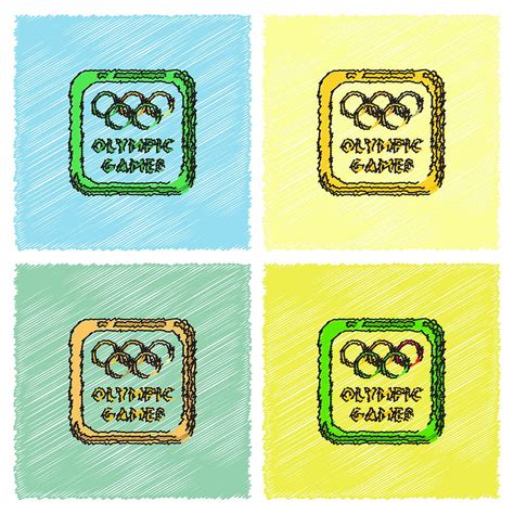 부화 스타일 벡터에 기호 기호 올림픽 게임 Eps Ai Uidownload