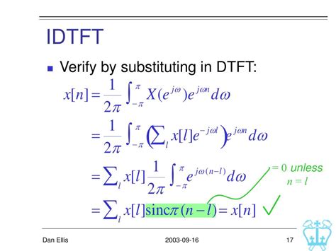 Ppt Elen E4810 Digital Signal Processing Topic 3 Fourier Domain