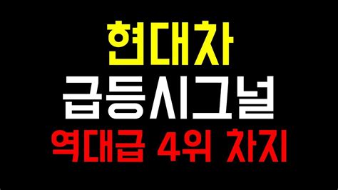 주식 현대차 급등시그널 역대급 4위 차지 사전계약 첫날 1만대 주가도 장기적 급등세를 기대해 보자 현대차주가 Youtube