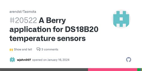 A Berry Application For Ds B Temperature Sensors Arendst Tasmota