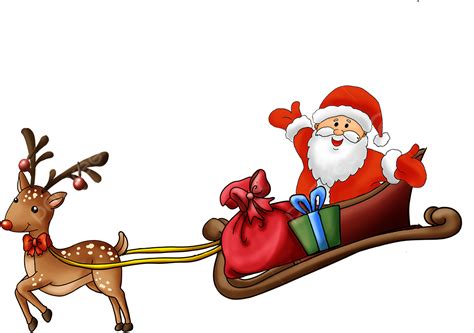 크리스마스 만화 산타 엘크 썰매 당기는 선물 크리스마스 사슴 선물 Png 일러스트 및 Psd 이미지 무료 다운로드 Pngtree