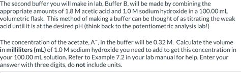 Solved The First Buffer You Will Make In Lab Buffer A Will
