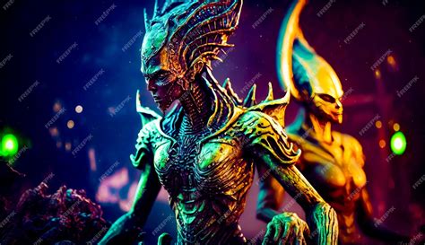 Premium Photo Statue Of Woman With Demon Face And Demon Face On Her