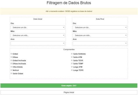Página de filtragem de dados brutos Nesta página o usuário pode Download Scientific Diagram