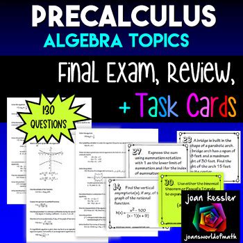 PreCalculus Final Review By Joan Kessler Teachers Pay Teachers