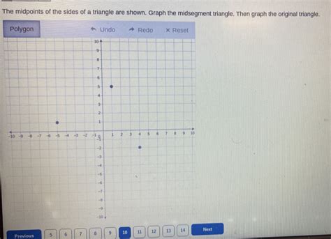 the midpoints of the sides of a triangle are shown graph the