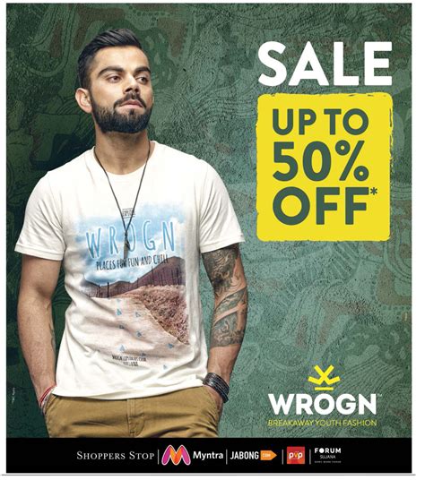 Wrogn Breakaway Youth Fashion Sales Upto 50 Off Ad Advert Gallery