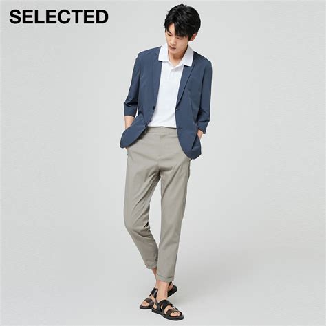 Selected思莱德2023潮流轻薄七分袖弹力垂感西装外套男t421372007虎窝淘