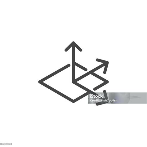 엔지니어링 3d 모델링 및 프로토타이핑 또는 치수 및 크기에 대한 아이콘입니다 이러한 선 기호는 기하학적 3d 객체 계획 도면과 같습니다 웹 및 앱용 벡터 아이콘 개요 편집