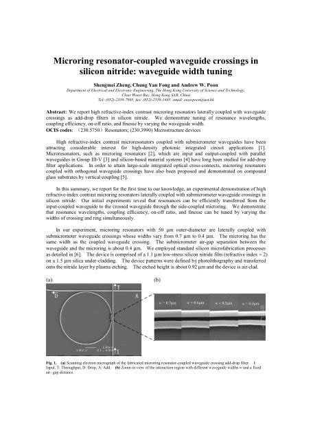 Microring Resonator Coupled Waveguide Crossings In Silicon Nitride