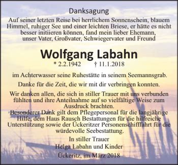 Traueranzeigen Von Wolfgang Labahn Trauer Anzeigen De