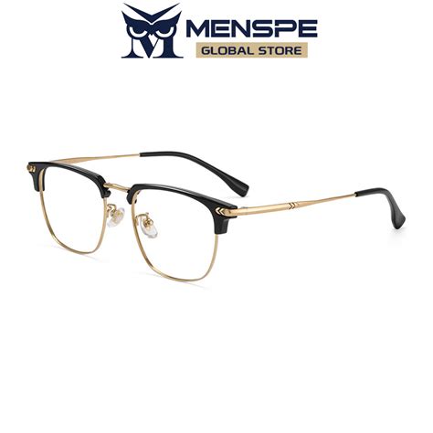 Menspe Mens Vintage Style Half Rim Fashion Semi Frame Clear Lens