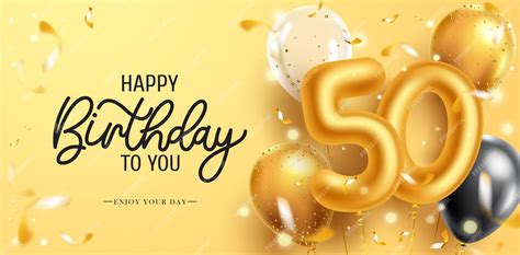 생일 인사말 테마 벡터 디자인입니다 우아한 금속 숫자 풍선이 있는 생일 축하 텍스트입니다 프리미엄 벡터