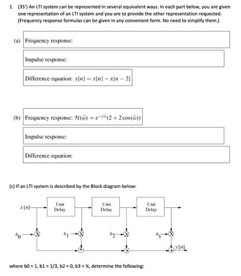 solved 1 35 an lti system can be represented in several
