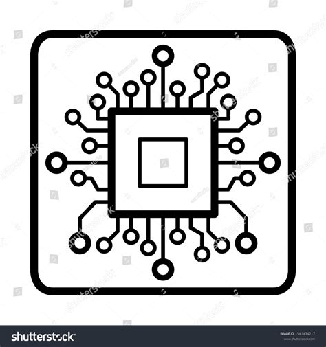 Processor Chip Icon Design Processor Chip Icon Royalty Free Stock