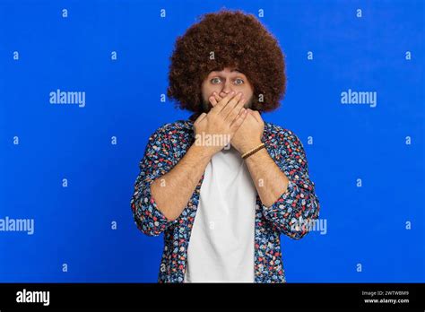 I Will Not Say Anything Frightened Man Closing Mouth With Hands