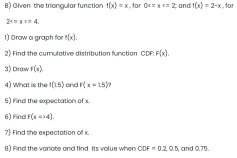 B Given The Triangular Function Fxx For 0