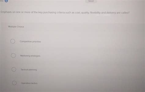 Solved Emphasis On One Or More Of The Key Purchasing