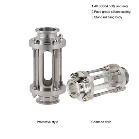 Sanitary Stainless Steel Inline Tri Clamp Sight Glass Silicone Epdm