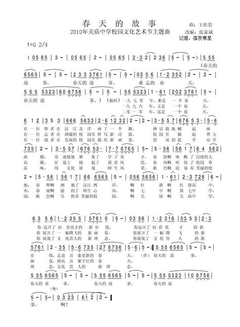 歌手【春天的故事】歌曲曲谱歌谱简谱下载【风雅颂歌谱网】动态伴奏演唱演奏视唱简谱歌谱曲谱高质量图片pdf下载网