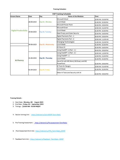 microsoft fdp training schedule pdf