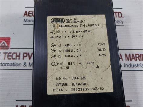 Jumo Srm 48h40 05307 6161005117 Temperature Controller Aeliya Marine