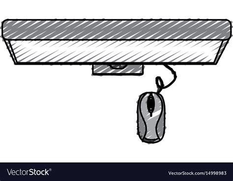 Monitor Computer With Mouse Isolated Icon Vector Image
