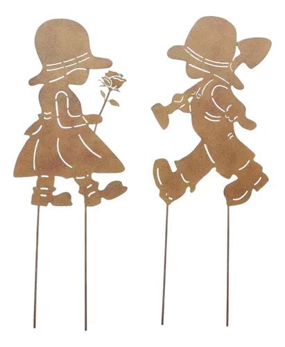 Estacas De Jardín Estacas De Arte Silueta De Niño Y Mercadolibre