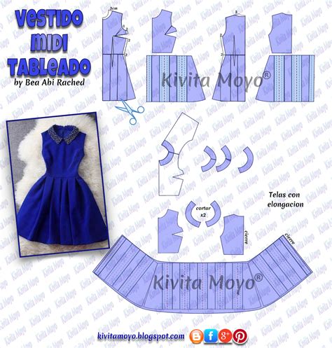 Vestido Midi Tableado Patrones De Vestido De Costura Patrones De
