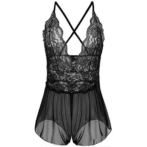 6xl 2018 Sexy Teddy Lingerie Women Hot Lace Open Crotch Erotic Plus