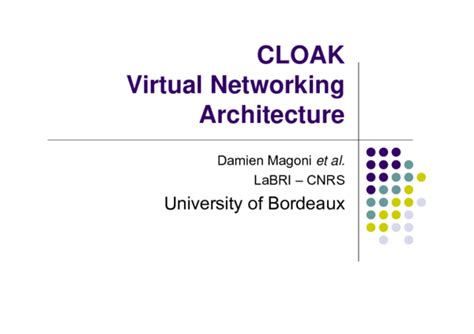 Pdf Virtual Network Architecture Damien Magoni