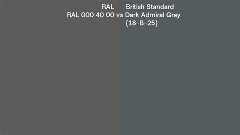 Ral Ral 000 40 00 Vs British Standard Dark Admiral Grey 18 B 25 Side