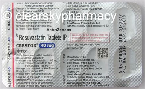 Crestor 5 Mg 10 Mg 20 Mg And 40 Mg Rosuvastatin Calcium Tablets Side Effects